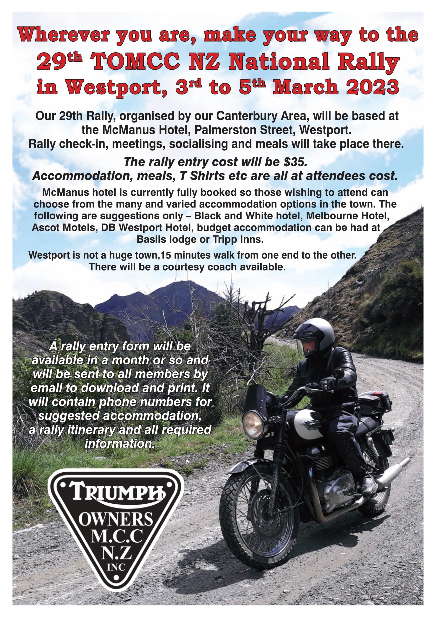westport rally poster | Triumph Owners Motor Cycle Club NZ Inc.